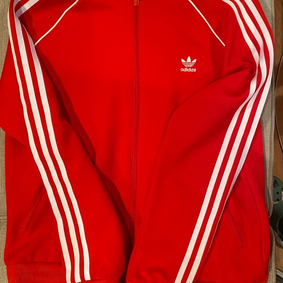 adidas | Jackets & Coats | Adidas Bold Red Jacket | Poshmark